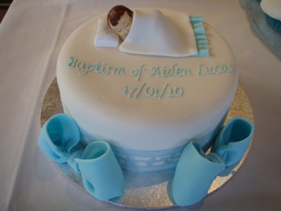Blue Baptism Cake - CakeCentral.com