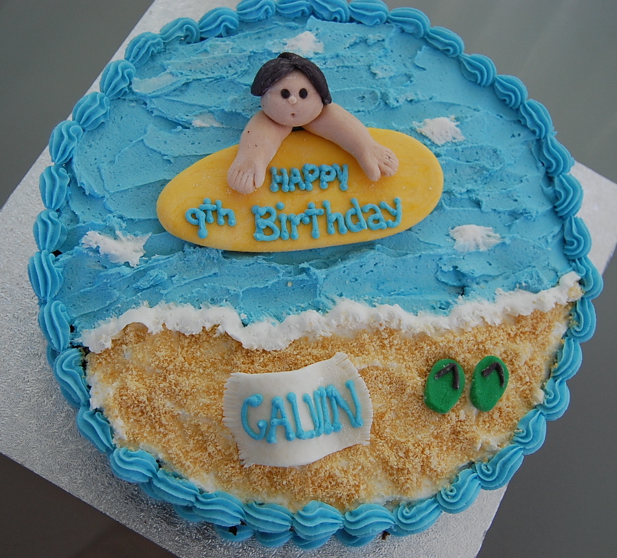 Beach/surfing Cake - CakeCentral.com