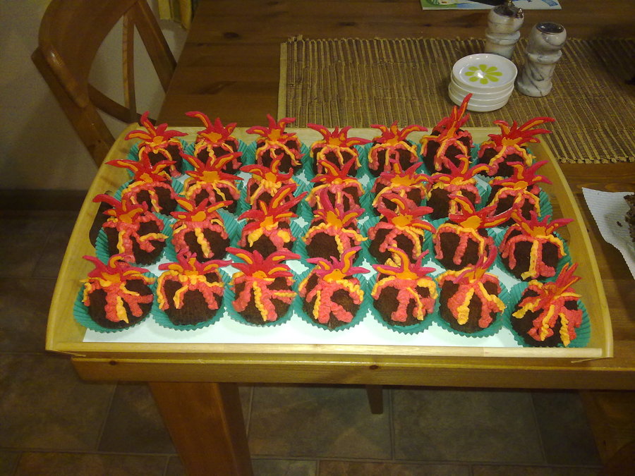 Upside Down Volcano Cupcakes - CakeCentral.com