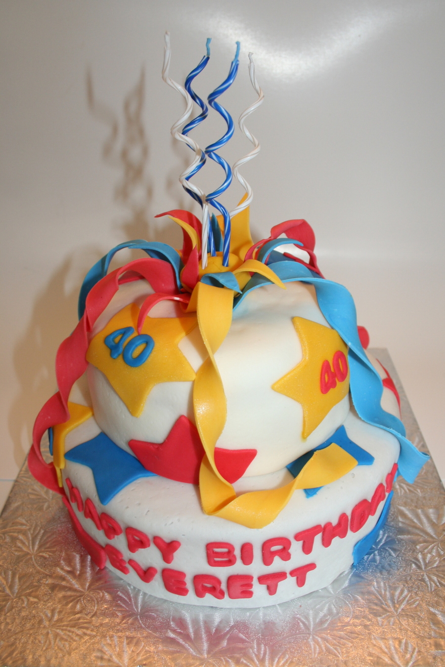 40Th Birthday Cake With Fireworks - CakeCentral.com