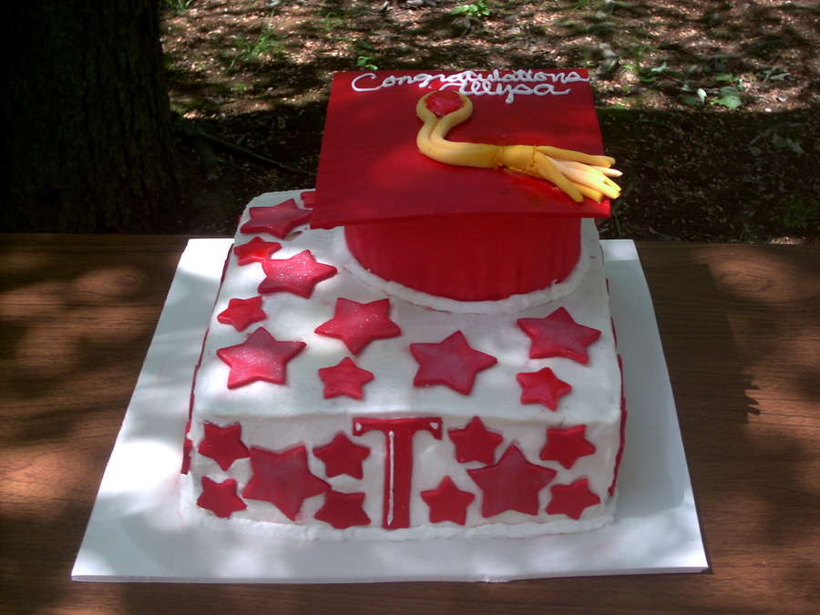 Red And White Graduation Cake - CakeCentral.com