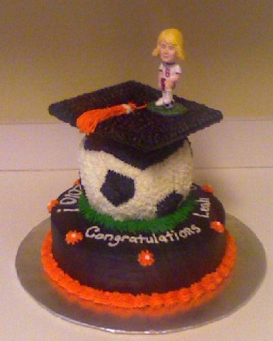 Soccer Themed Graduation Cake - CakeCentral.com