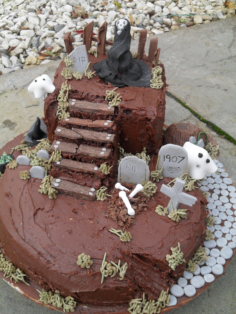 Ghoul Graveyard Cake - CakeCentral.com