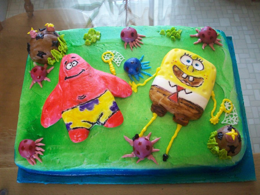 Spongebob And Patrick Jelly Fishing - CakeCentral.com