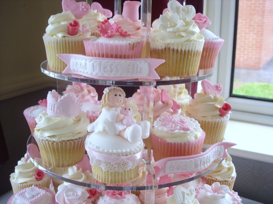 First Holy Communion Cupcake Tower. - CakeCentral.com