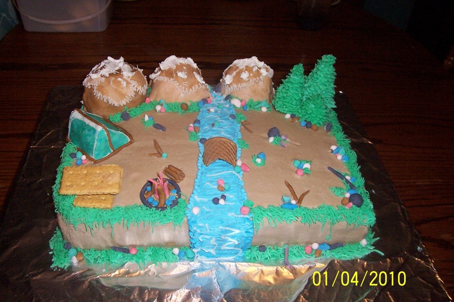 Mountain Camping Cake - CakeCentral.com