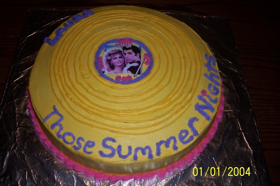Grease Gold Record Birthday Cake - CakeCentral.com