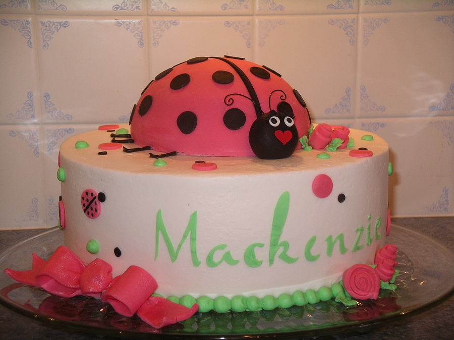 Pink Ladybug Cake - CakeCentral.com