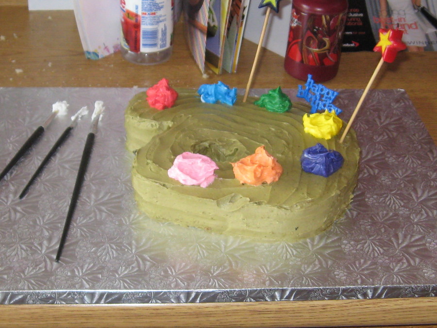 My Husbands 42Nd B-Day Cake.he's An Artist Of Course - CakeCentral.com