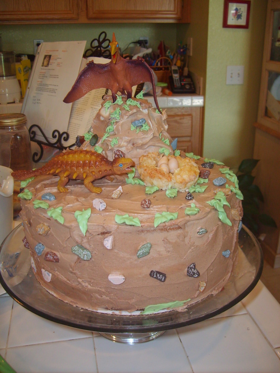 Dinosuar Cake With Lava Filling - CakeCentral.com