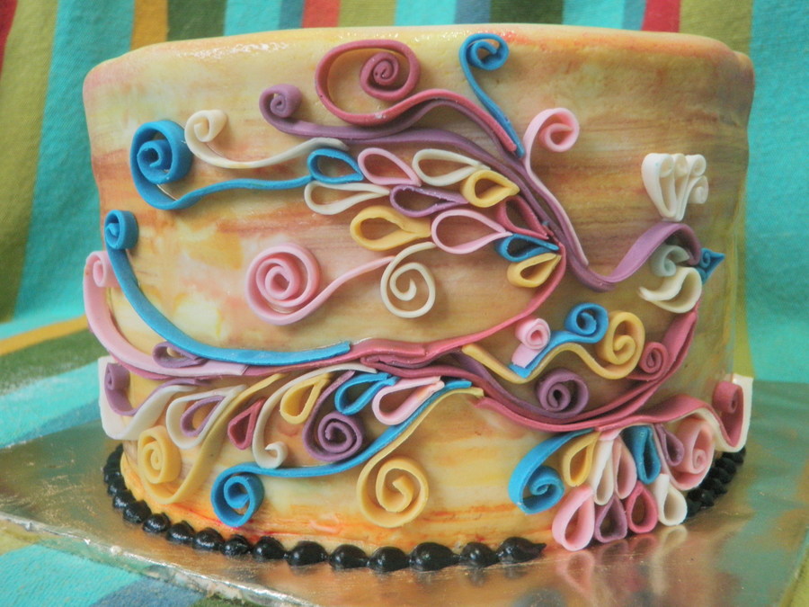 Quilled Mini Cake - CakeCentral.com