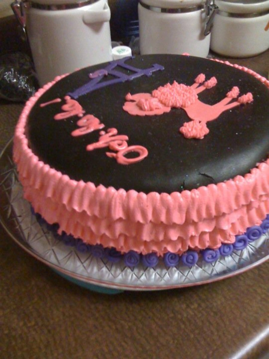 Pink And Black Poodle Cake - CakeCentral.com