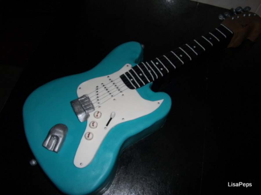 Fender Stratocaster Aqua Electric Guitar - CakeCentral.com