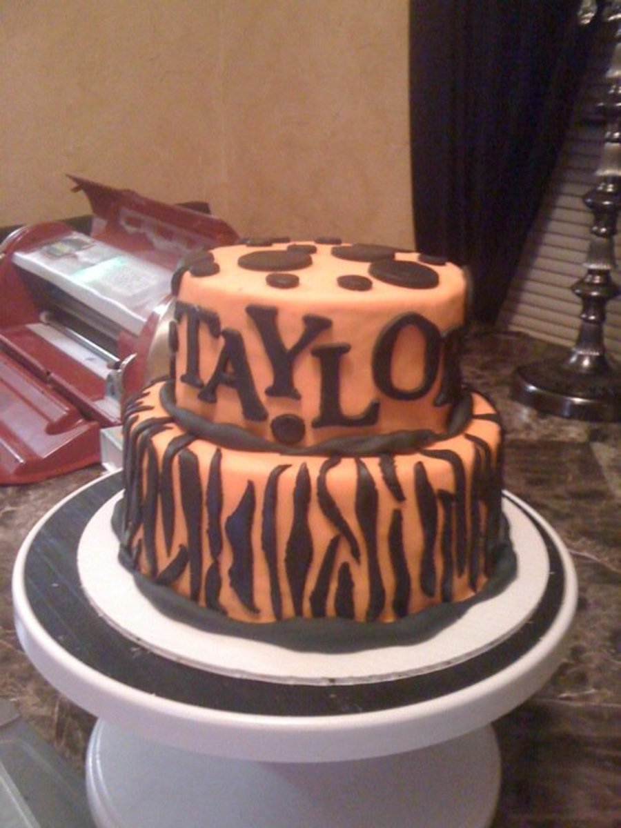 Neon Orange Zebra Dot Cake - CakeCentral.com