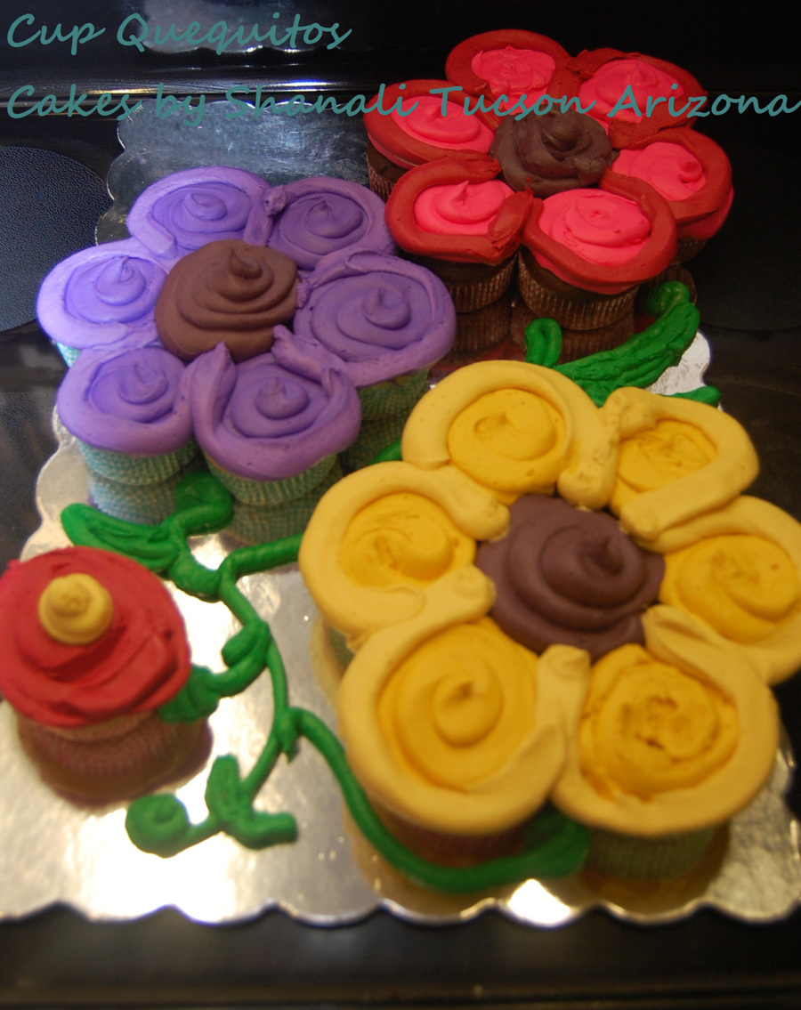 Flower Cupcake Cake - CakeCentral.com