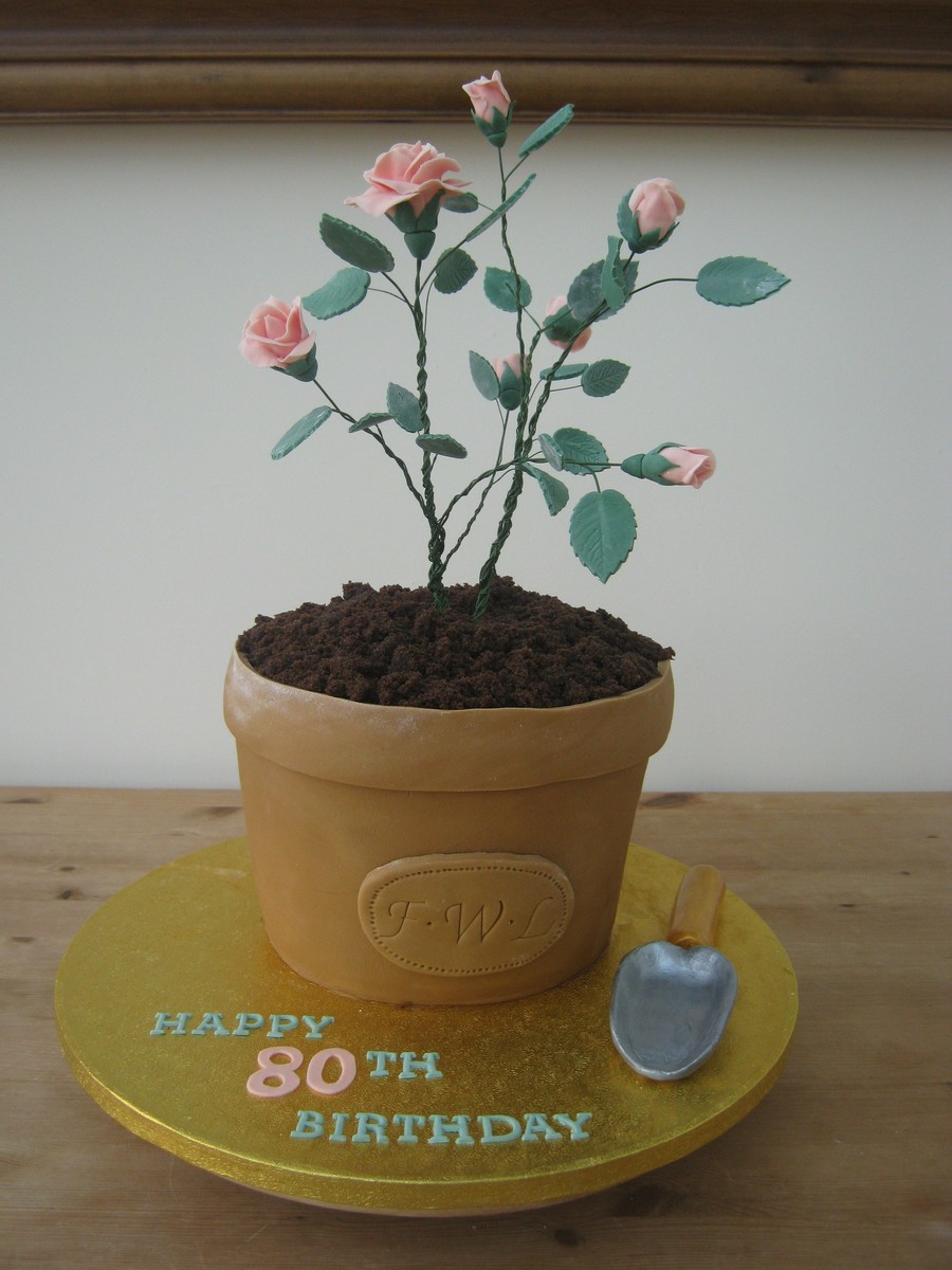 80Th Birthday Roses Cake - CakeCentral.com