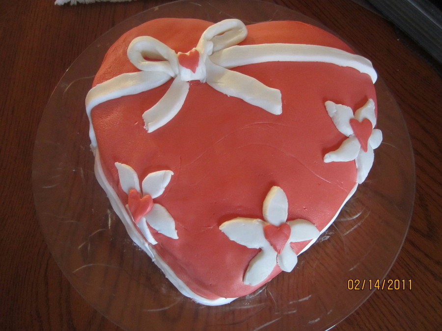 Heart Shaped Fondant Cake - CakeCentral.com