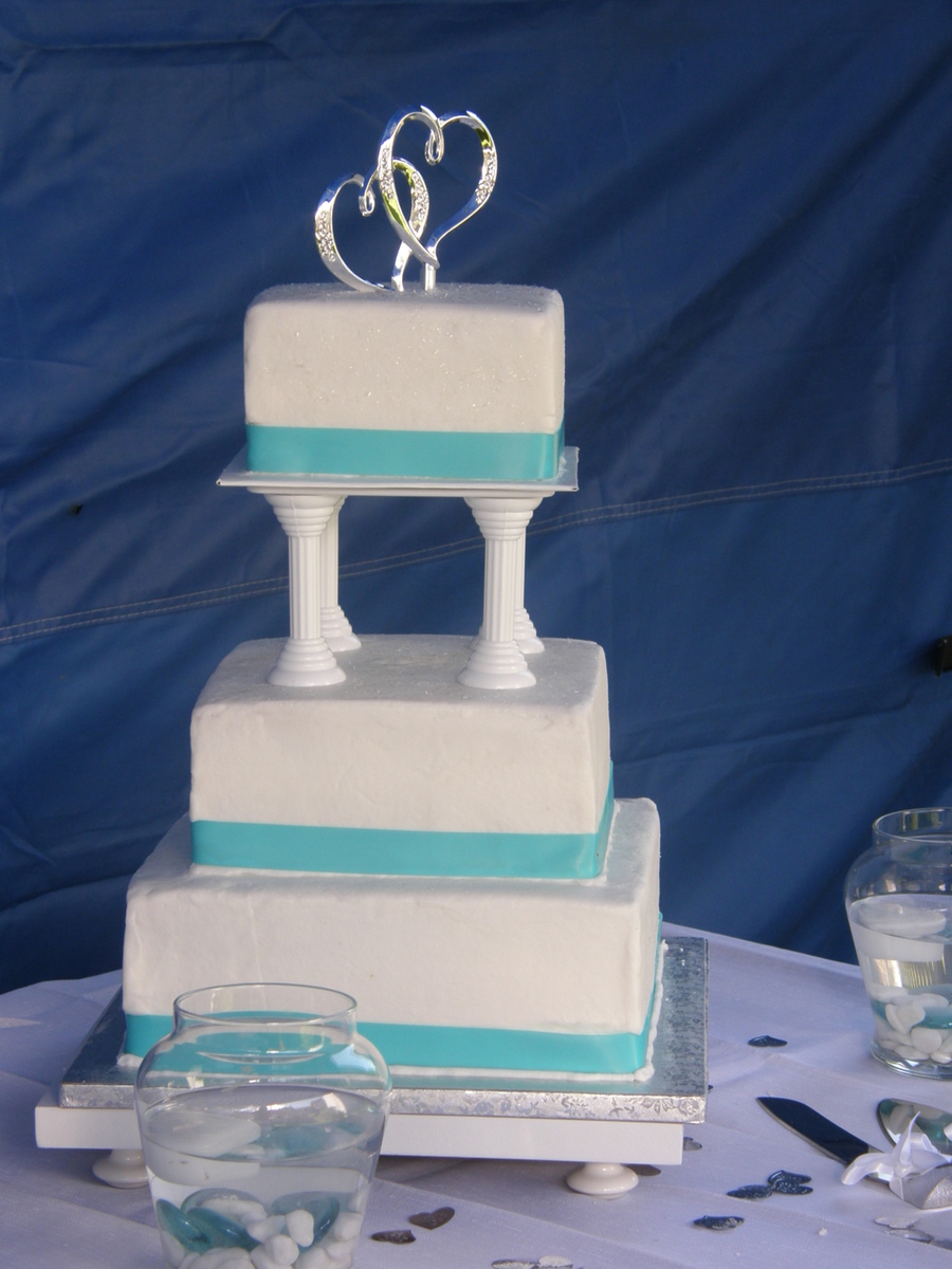 1St Stacked Square Wedding - CakeCentral.com