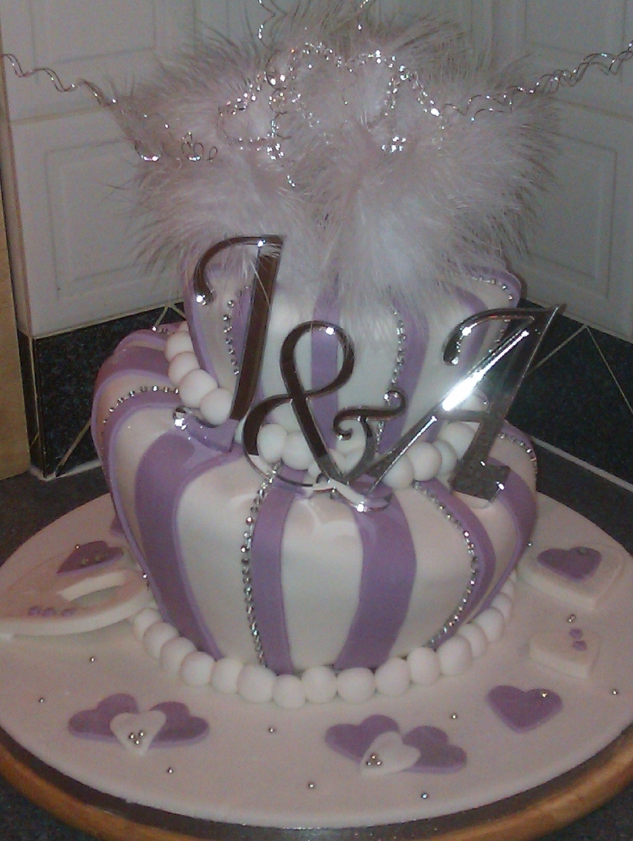 Wonky Sparkle Engagement Cake - CakeCentral.com