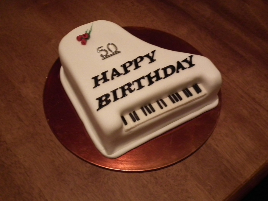 White Piano Birthday Cake - CakeCentral.com