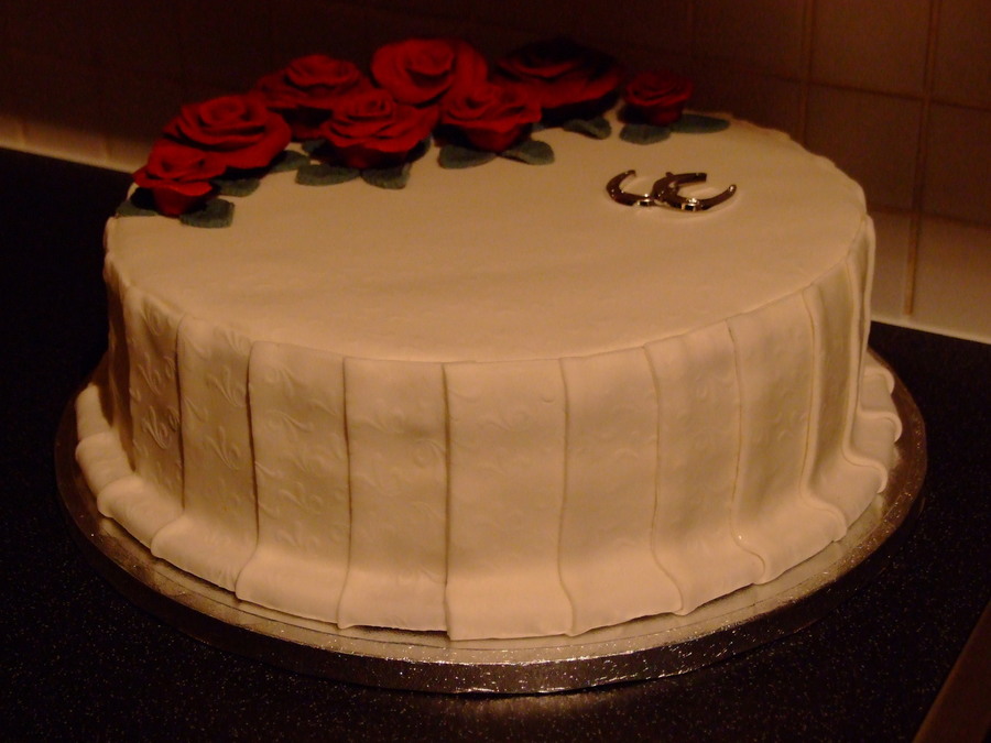 Embossed Icing Wedding Cake - CakeCentral.com