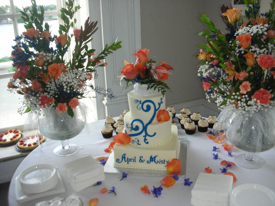 Blue And Orange Wedding - CakeCentral.com