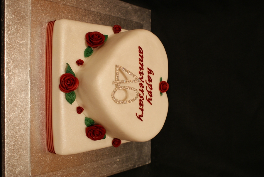 40Th Ruby Anniversary Cake - CakeCentral.com