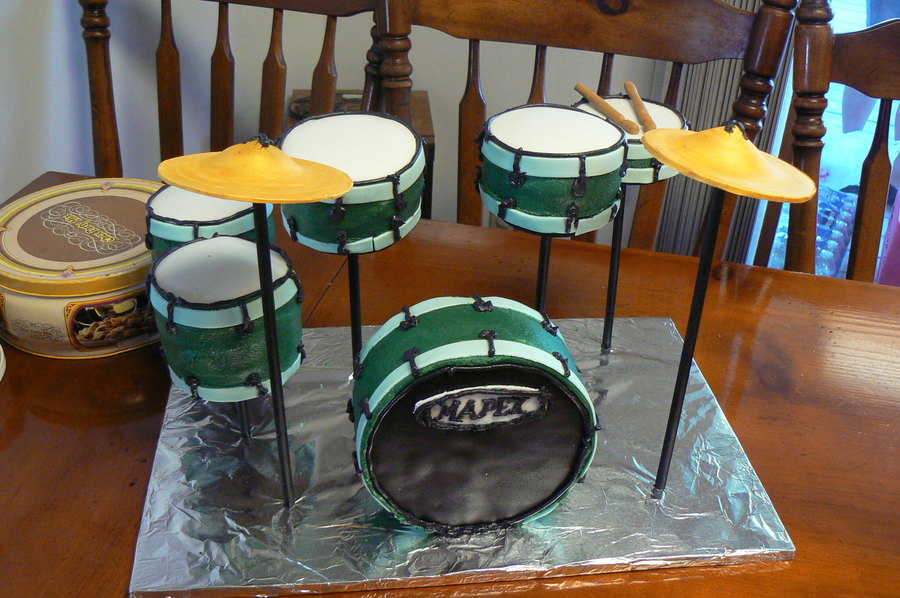 Mapex Drum Set Cake - CakeCentral.com