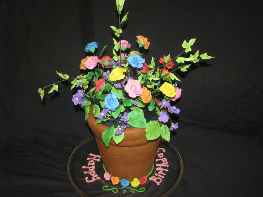 Flower Pot Cake - CakeCentral.com