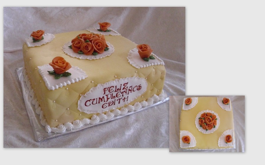 Orange Roses Birthday Cake - CakeCentral.com