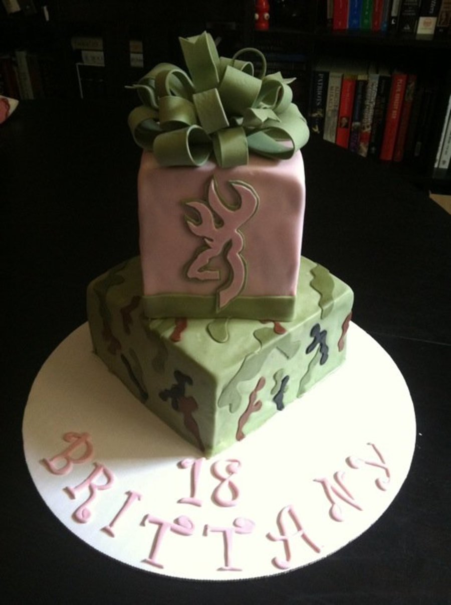Camo/pink Birthday Cake!!! - CakeCentral.com