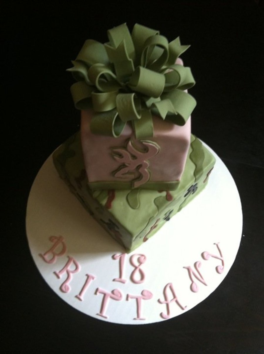 Camo/pink Birthday Cake!!! - CakeCentral.com
