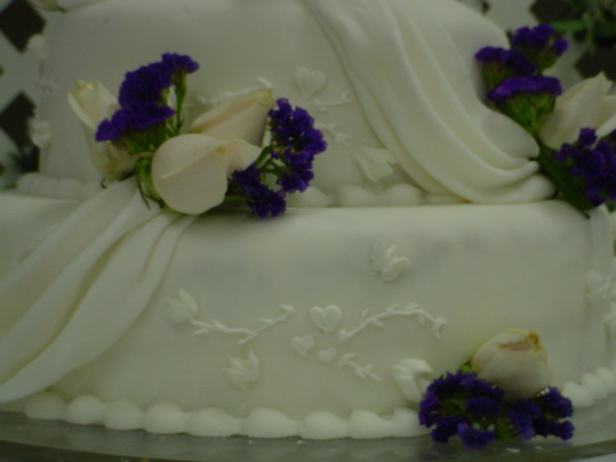 Draped Wedding Cake - CakeCentral.com