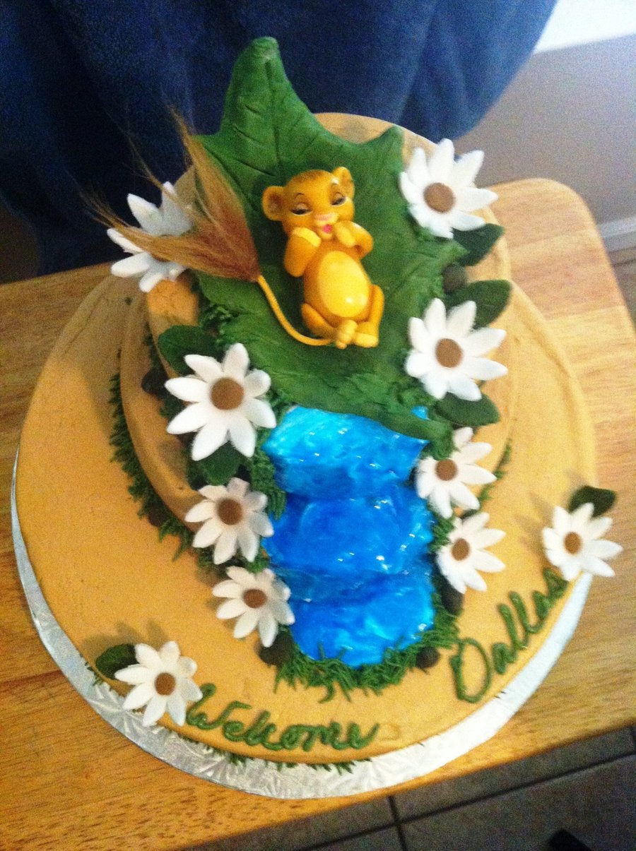 Baby Simba Babyshower Cake - CakeCentral.com
