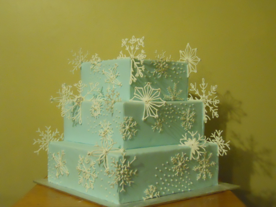 Snowflakes Cake - CakeCentral.com
