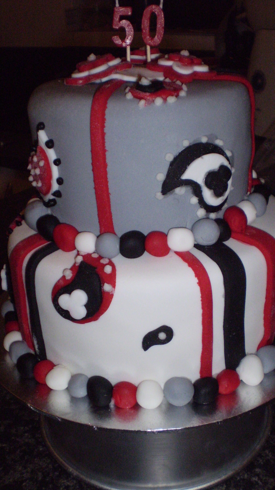 Paisley Red/black Birthday Cake - CakeCentral.com