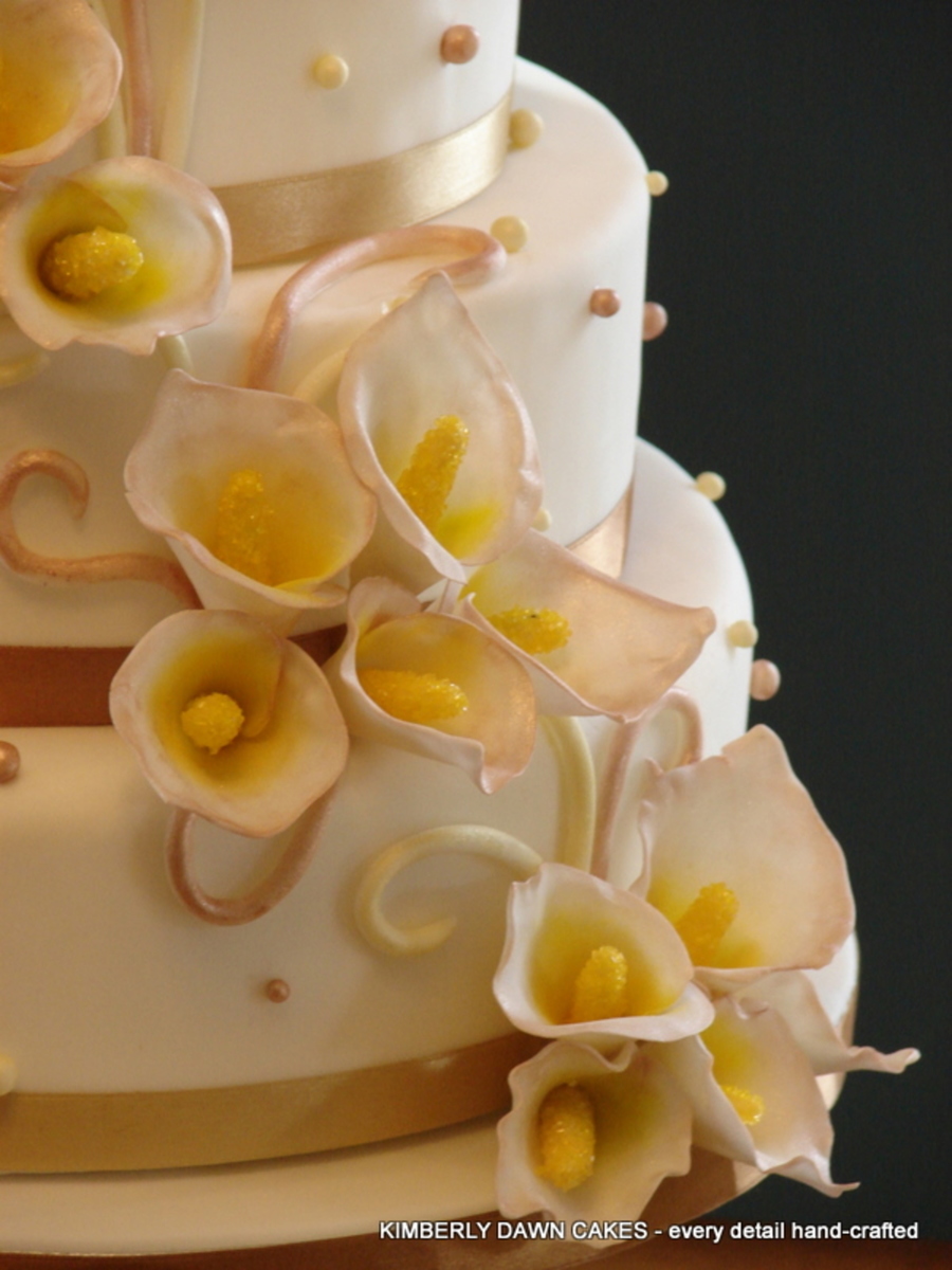Golden Calla Lily Cake - CakeCentral.com