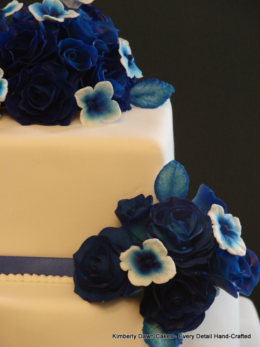 Blue Rose Wedding Cake - CakeCentral.com