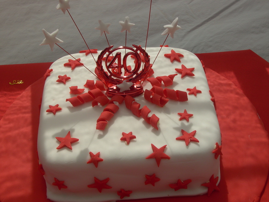 Ruby Wedding Anniversary Cake - CakeCentral.com