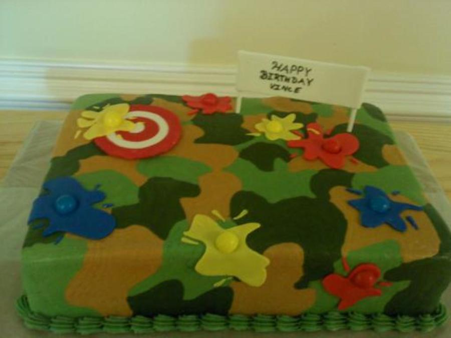 Camo/paint Ball Birthday Cake - CakeCentral.com