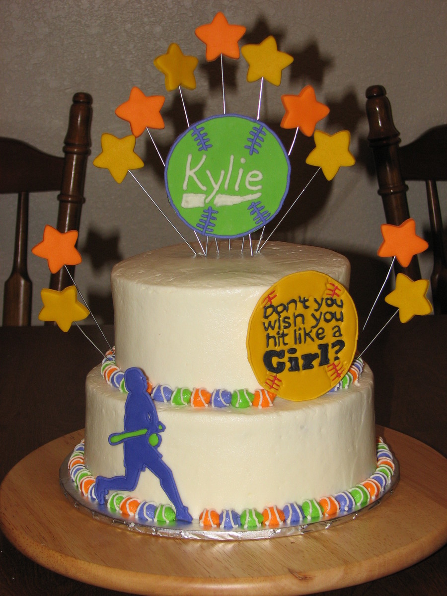 Softball Birthday Cake - CakeCentral.com