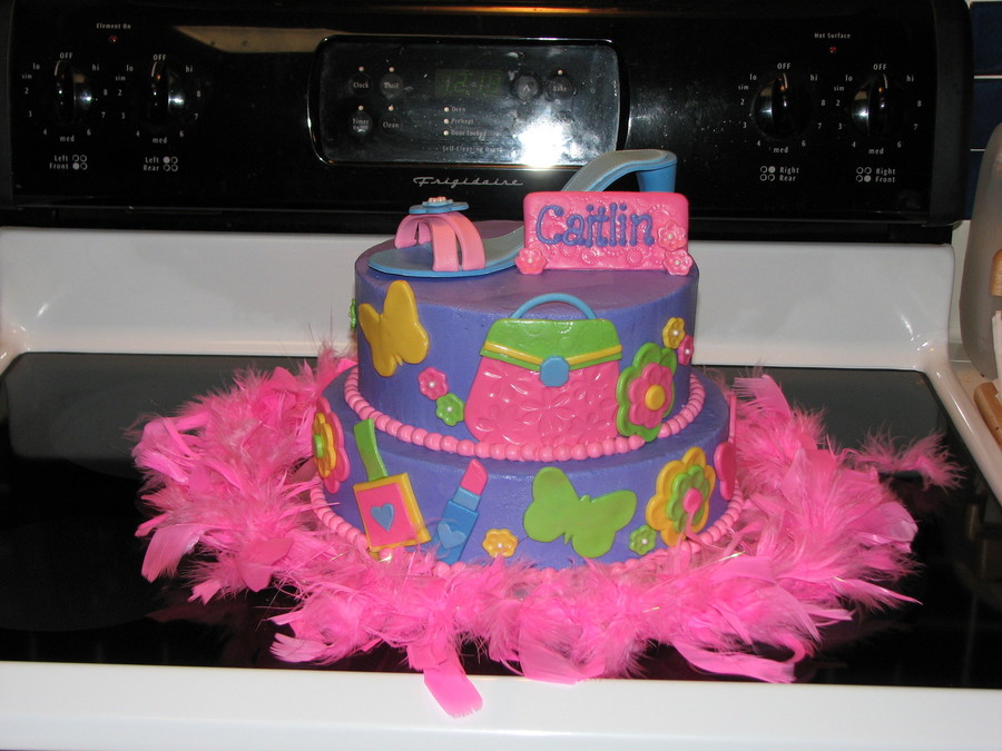 Glitzy Girl Birthday Cake - CakeCentral.com