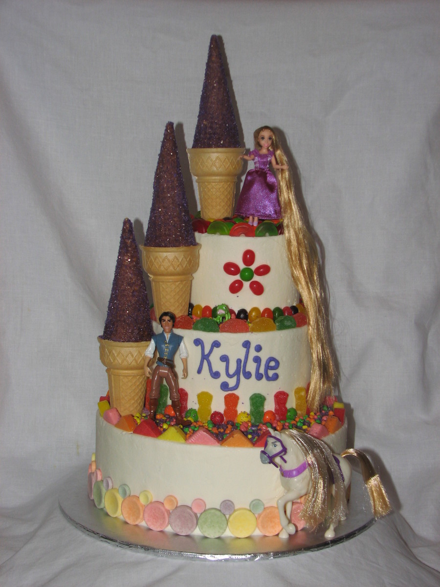 Candy Castle Cake With Repunzelle - CakeCentral.com