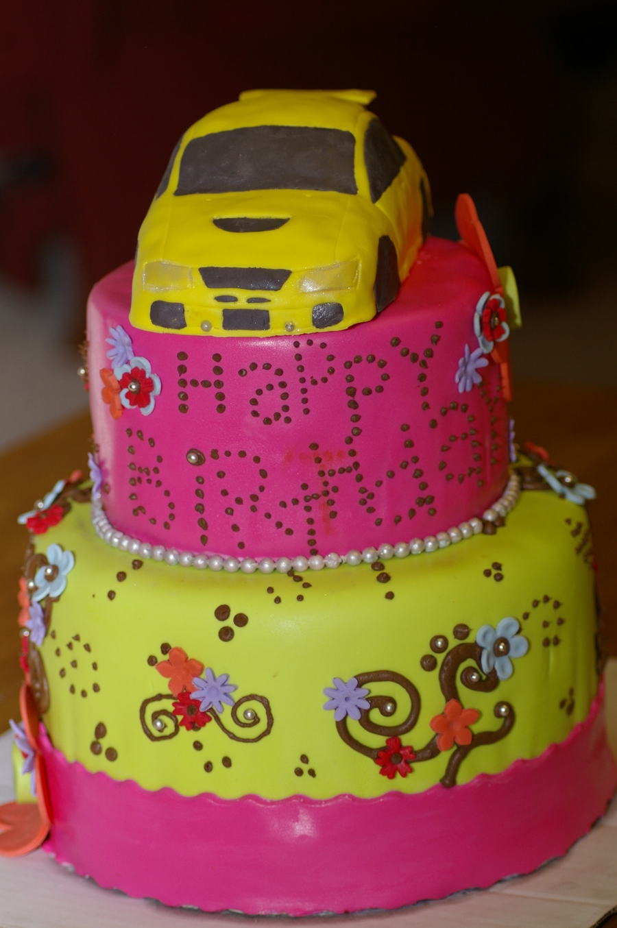Yellow Lancer Birthday Cake - CakeCentral.com