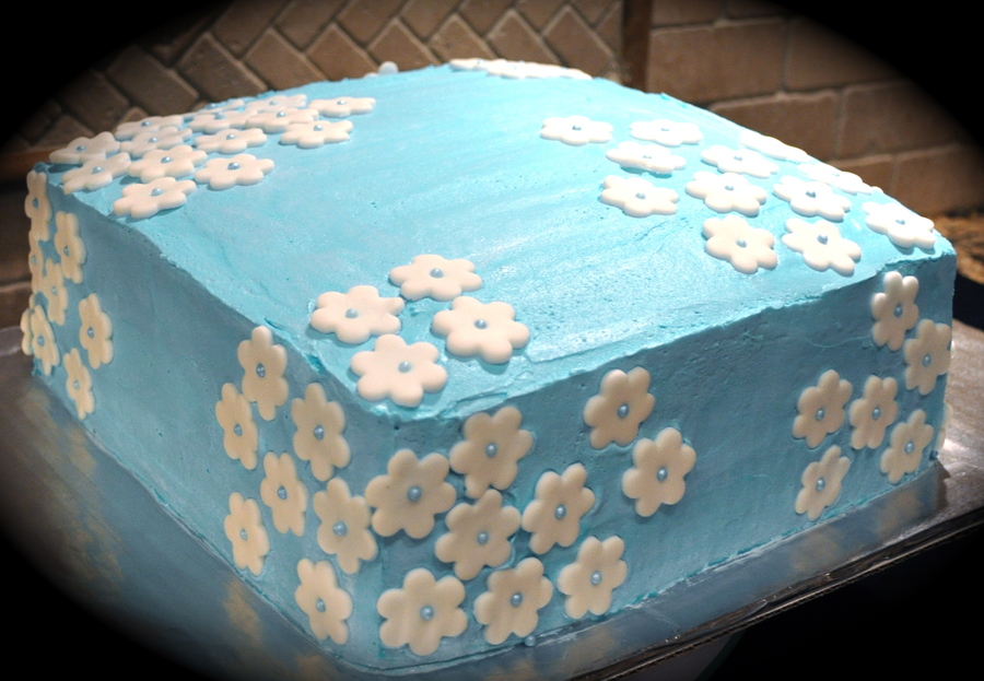 Square Flower Cake - CakeCentral.com