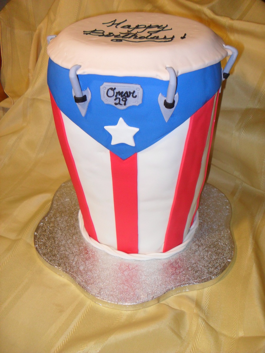 Bongo W/puerto Rican Flag - CakeCentral.com