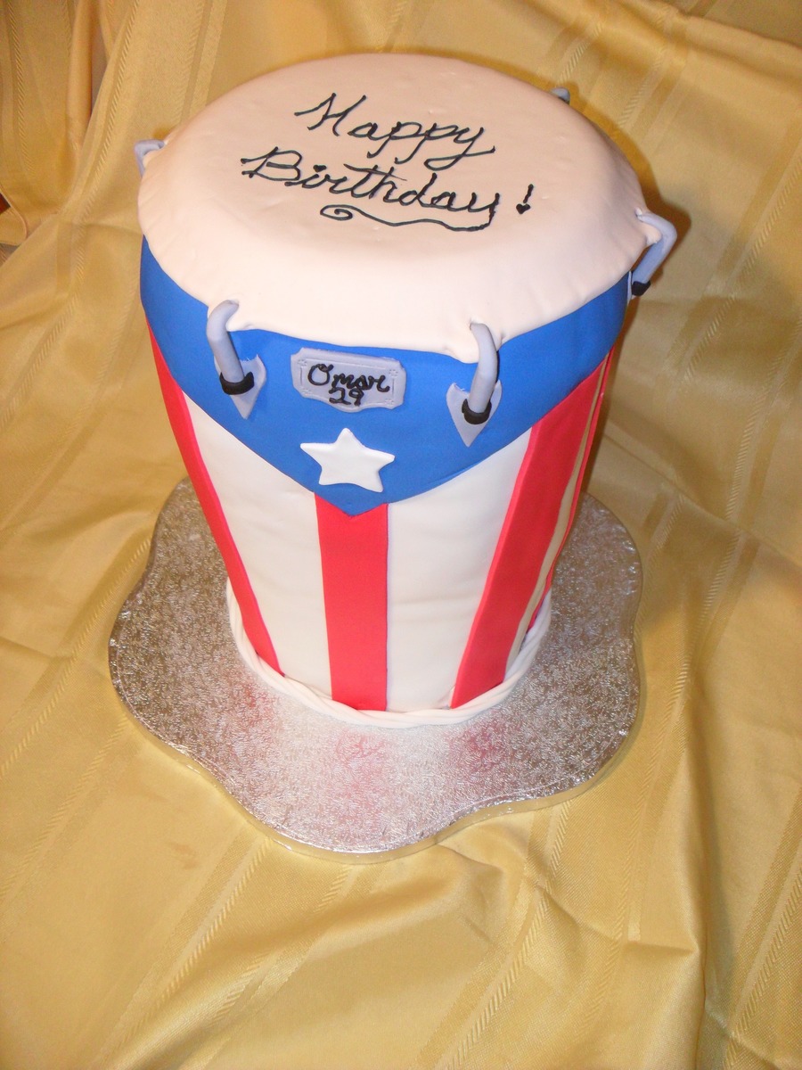 Bongo W/puerto Rican Flag - CakeCentral.com