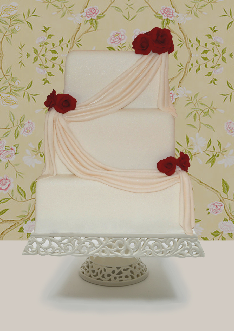 Draped Wedding Cake - CakeCentral.com
