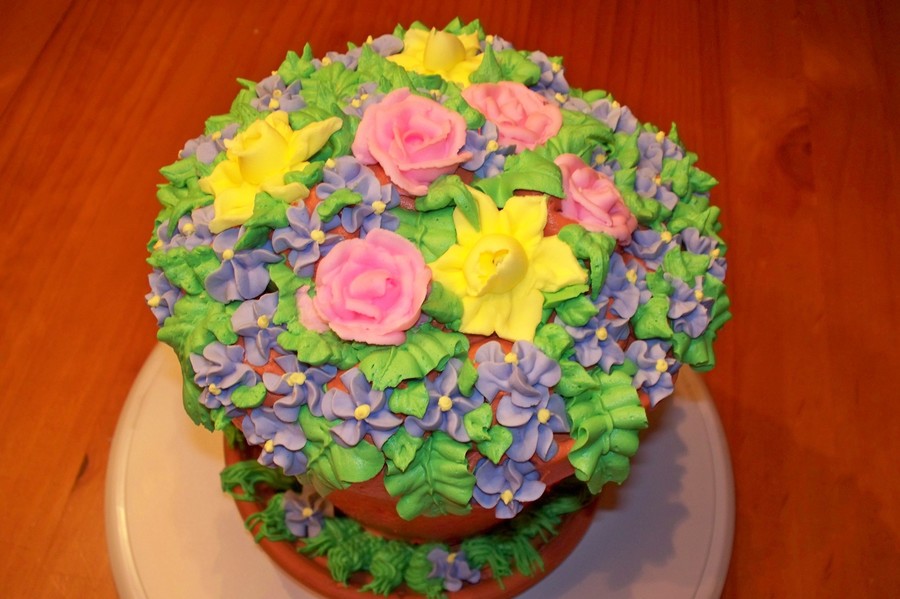 Flower Pot Cake - CakeCentral.com