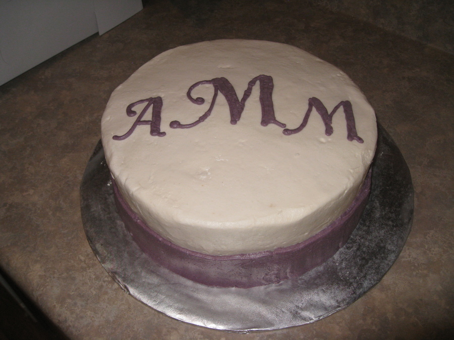 Monogram Bridal Shower Cake - CakeCentral.com